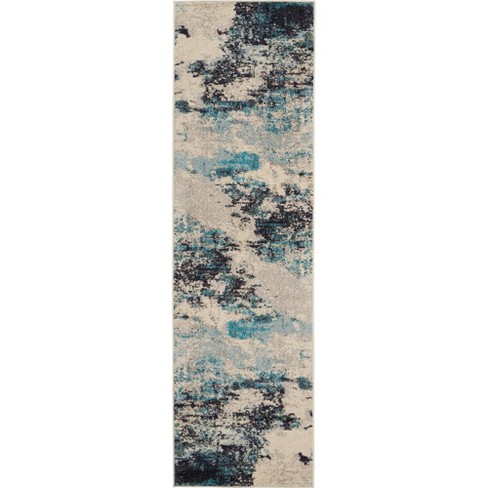 Nourison Celestial Ces02 Ivory/teal Blue Area Rug 2'2" X 7'6" : Target