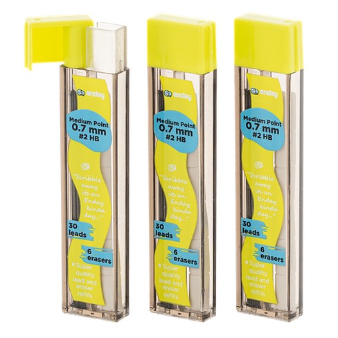 Enday Eraser And Lead Refill Tube 0.7mm, 3 Pack : Target