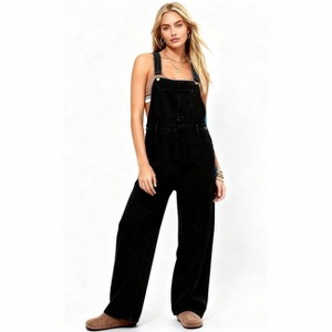 Women's Classic Denim Overalls – Relaxed Fit with Wide Legs ...