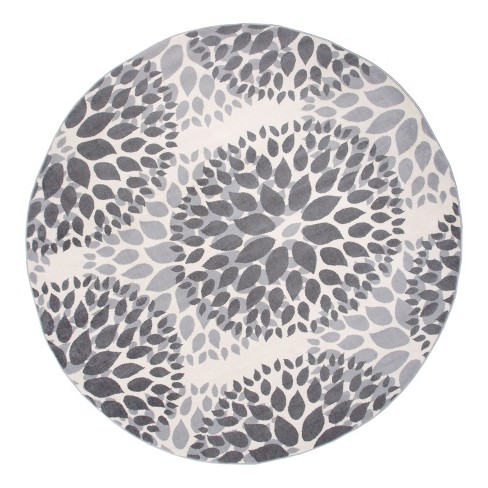 World Rug Gallery Modern Floral Circles Gray 6'6" Round Rug : Target