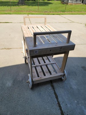 Wooden Cart Display With Wheels Tan - Alpine Corporation : Target