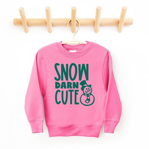 The Juniper Shop Snow Darn Cute Youth Graphic Sweatshirt - L - Hot Pink ...