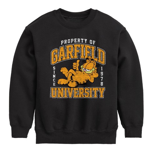 Garfield Varsity Graphic Long Sleeve Fleece Sweatshirt - Black - 5t ...