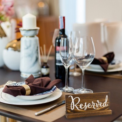 Darware Wooden Reserved Brown Signs For Tables 6pk; Rustic Real Table ...
