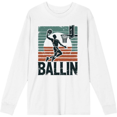 Ballin Slam Dunk Adult Crew Neck Long Sleeve Shirt : Target