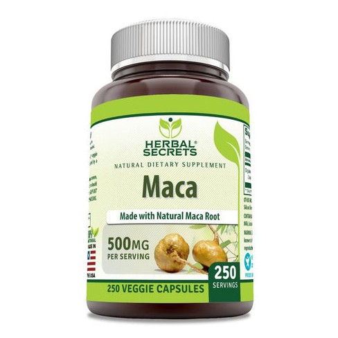Herbal Secrets Organic Maca 500 Mg 250 Veggie Capsules : Target