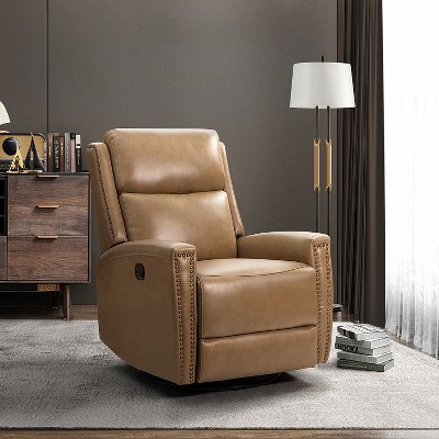 Hilario 30.31''wide Genuine Leather Swivel Rocker Recliner | Artful ...