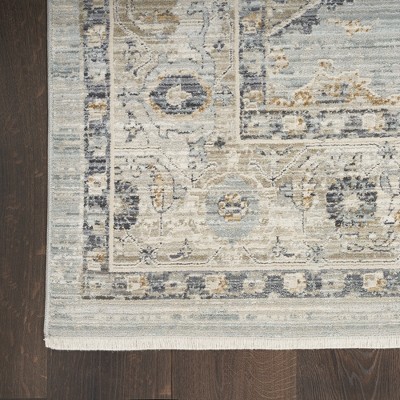 Nourison Nyle Vintage Medallion Indoor Rug Light Blue 5'3" X 7'10" : Target