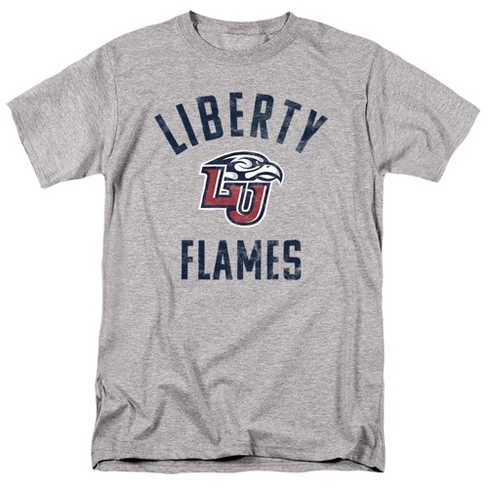 Liberty University Official Flames Logo Adult T-shirt, Athletic Heather ...