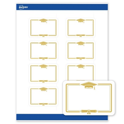 Avery® Matte 2" x 3" Labels, Gold Graduation Cap, 160ct : Target