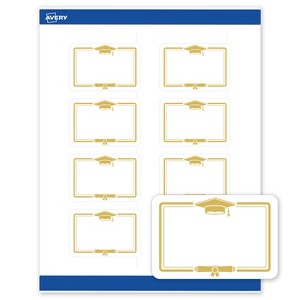 Avery® Matte 2" x 3" Labels, Gold Graduation Cap, 80ct : Target
