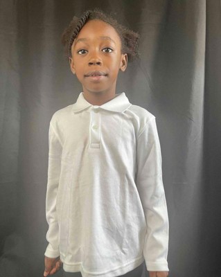 Toddler Boys' Long Sleeve Interlock Uniform Polo Shirt - Cat & Jack ...