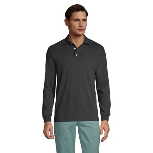Lands' End Men's Tall Long Sleeve Super Soft Supima Polo Shirt - Large ...