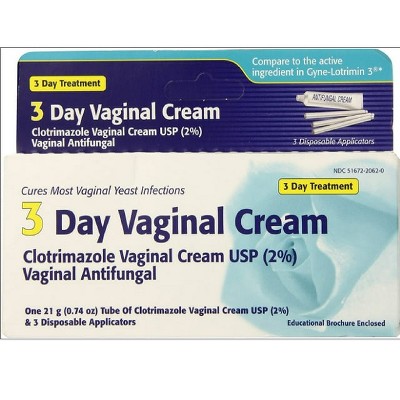 Clotrimazole 2% Antifungal 3-Day Cream with Applicators for Vaginal ...