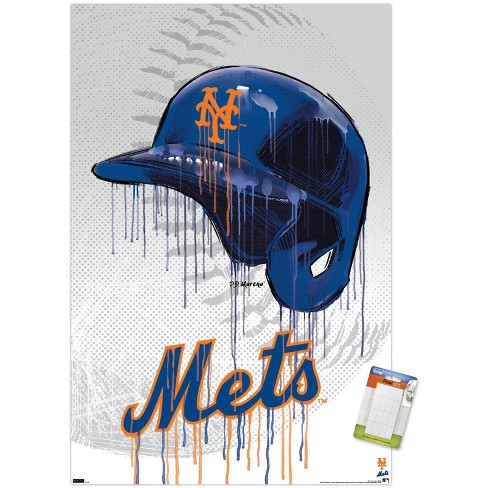 Trends International Mlb New York Mets - Drip Helmet 22 Unframed Wall ...