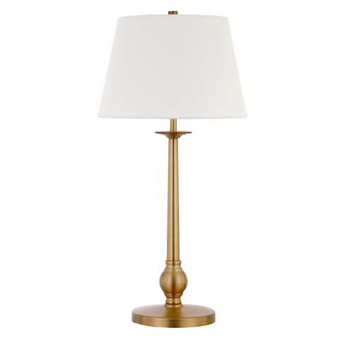 Hampton & Thyme 28" Tall Table Lamp With Fabric Shade Brass/white ...