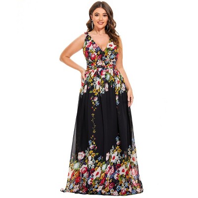 Black And Printed Bridesmaid Dresses Wedding Guest Dresses Ep09016, 14 ...