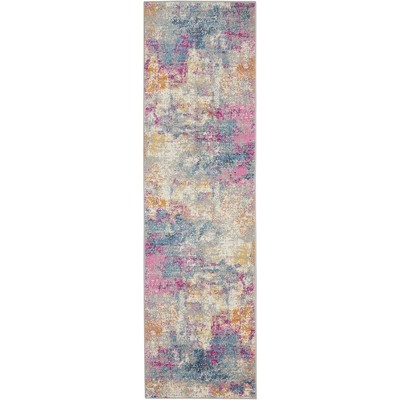 Nourison Celestial Ces02 2'2" X 12' Ivory/pink Area Rug : Target