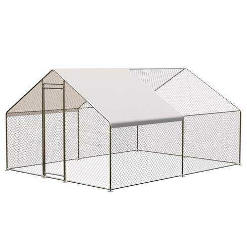 Chicken Coop Large Metal Chicken House Chicken Pen Outdoor Poultry Cage ...