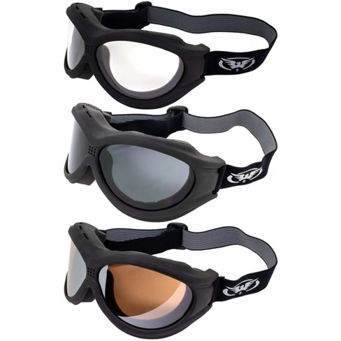 3 Pairs Of Global Vision Eyewear Big Ben Safety Motorcycle Goggles : Target