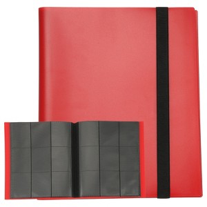 Unique Bargains Elastic Strap 540 Side Loading PU Cover Trading Card ...