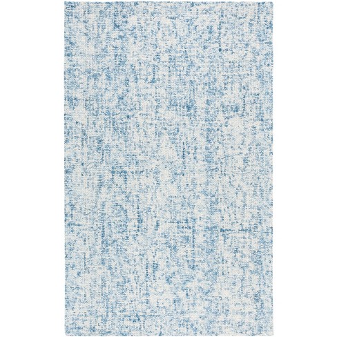 Abstract Abt495 Handmade Tufted Area Rug - Blue/ivory - 6'-0" X 9'-0 ...