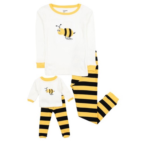 Leveret Girls And Doll Matching Cotton Pajamas Bumble Bee : Target
