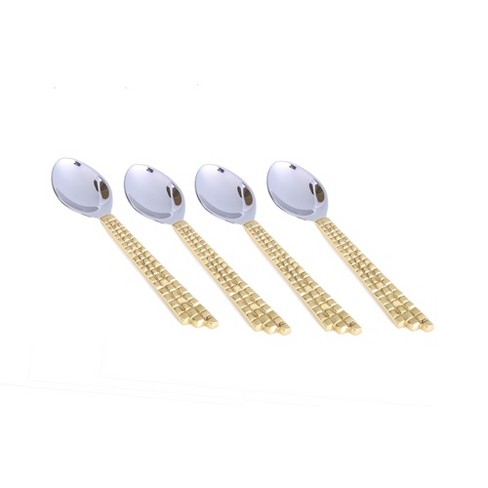 Classic Touch Set Of 4 Dessert Spoons With Mosaic Design - 5"l : Target