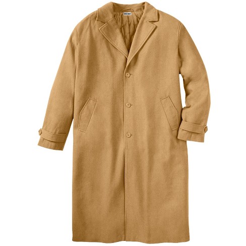 Kingsize Men's Big & Tall Wool-blend Long Overcoat - Tall - L, Camel ...