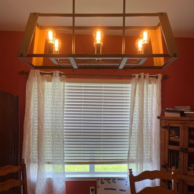 Oakdale Textured Linen Motif Grommet Top Window Curtain Panel Pair ...