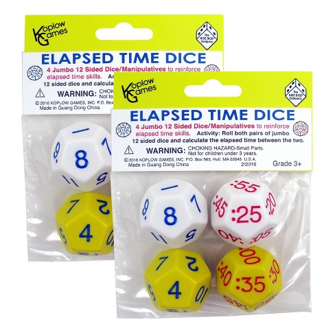 Koplow Games Elapsed Time Dice, 2 Pairs Per Pack, 2 Packs : Target