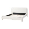 Luxystar Modern White Boucle Upholstered Platform Bed Frame with Curved ...