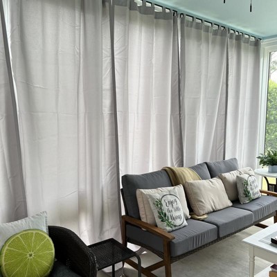 Set Of 2 Indoor/outdoor Solid Cabana Tab Top Window Curtain Panel ...