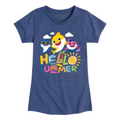Girls' - Baby Shark - Hello Summer Toddler Short Sleeve Graphic T-Shirt ...