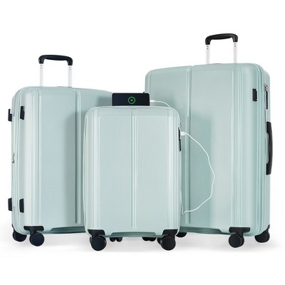 3 Pieces Luggage Set, Abs Hard Shell Expandable Spinner Luggage, 20/24 ...