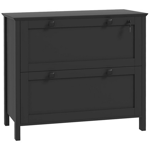 Homcom 2 Drawer File Cabinet With Lock, Lateral Filing Cabinet With ...