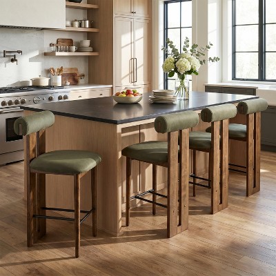 Christopher Knight Home Ren Mid-Century Modern Rubberwood Upholstered ...