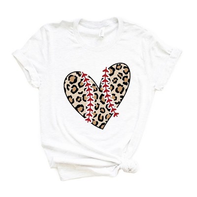 Simply Sage Market Women's Leopard Baseball Heart Short Sleeve Graphic ...