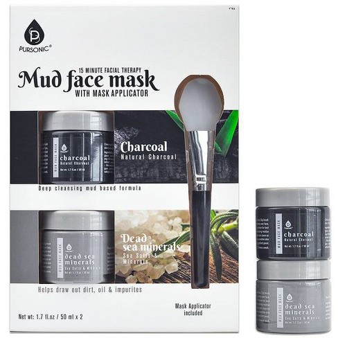 Pursonic 2 Pack Facial Therapy Mud Face Mask With Mask Applicator : Target
