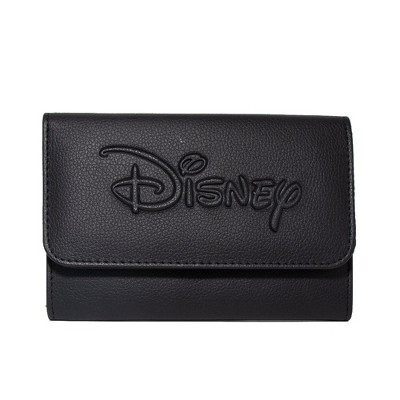 Disney Wallet, Foldover, Disney Signature Embossed, Black Vegan Leather ...