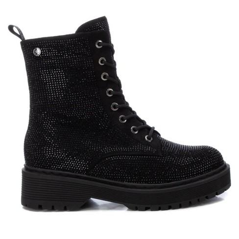 Xti Women's Combat Booties 143095, Black, 8 : Target