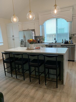 Biscoe Wood Counter Height Barstool Black - Threshold™ : Target