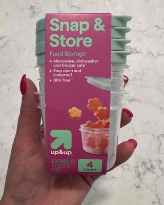 Snap & Store Mini Square Half Cup Food Storage Containers - 4 Fl Oz/4ct ...
