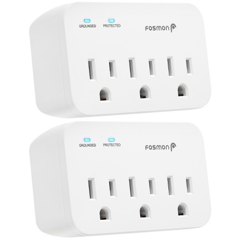 Fosmon [etl Listed] 3-outlet 1200j Surge Protector Outlet Extender, 3 ...