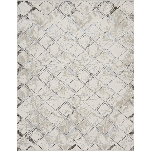 Nourison Glam 9' X 12' Ivory/grey Modern Indoor Rug : Target