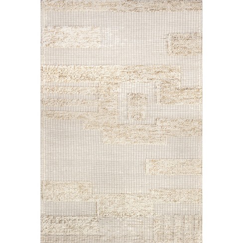 Nuloom Danielle Abstract High-low Wool Area Rug, 4' X 6', Ivory : Target