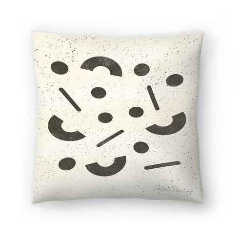 Jumbled Shapes Black Cream Throw Pillow By Pauline Stanley ...