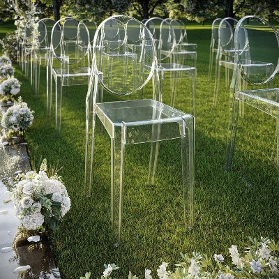 Techni Home Stackable Acrylic Ghost Event Chairs – Set Of 4 : Target