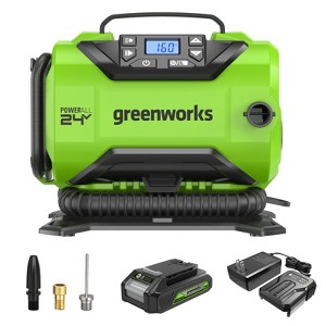 Greenworks 24V Cordless Tire Inflator, 160 PSI Portable Air Compressor ...