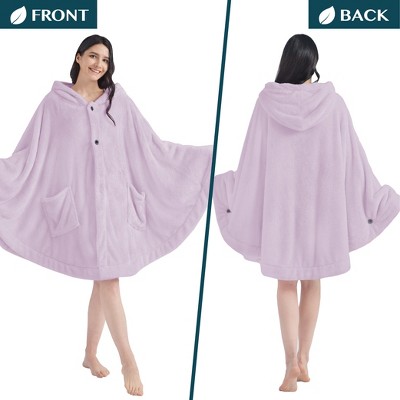 Pavilia Fluffy Angel Wrap Hooded Blanket For Women Adult, Wearable Cozy ...